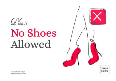 Printable No Shoes Sign Templates