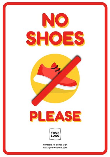 Printable No Shoes Sign Templates