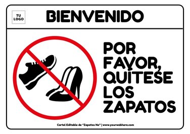 Personaliza un cartel de Quitarse los Zapatos