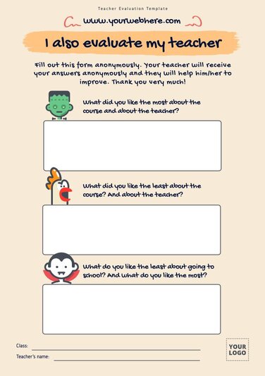 Customizable Teacher Evaluation Examples Online