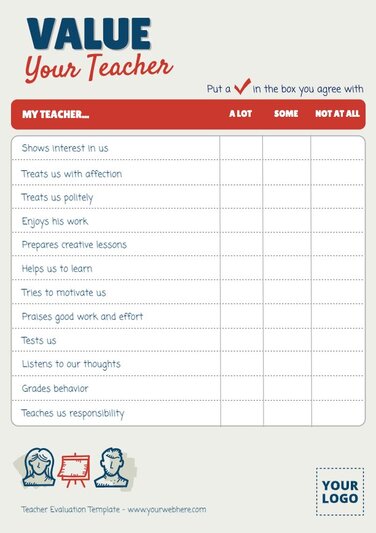 Customizable Teacher Evaluation Examples Online