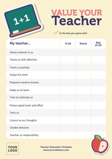 Customizable Teacher Evaluation Examples Online