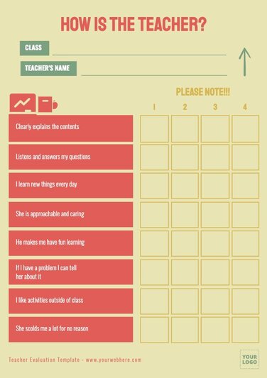 Customizable Teacher Evaluation Examples Online