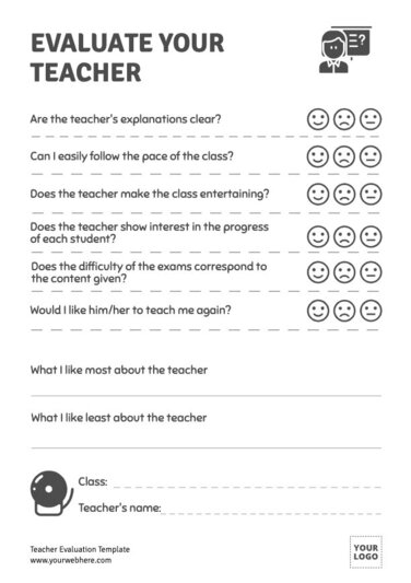Customizable Teacher Evaluation Examples Online
