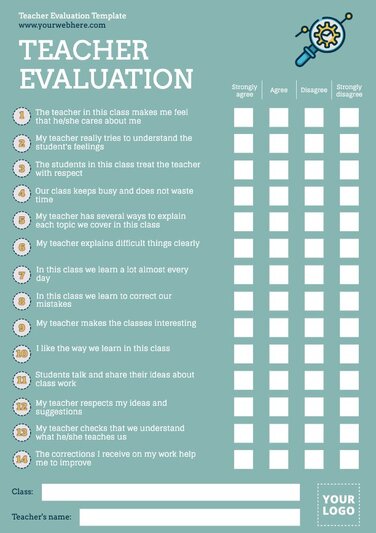 Customizable Teacher Evaluation Examples Online