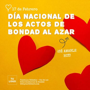 Crea pósters del Día de los Actos de Bondad al Azar