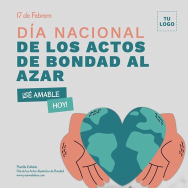 Crea pósters del Día de los Actos de Bondad al Azar