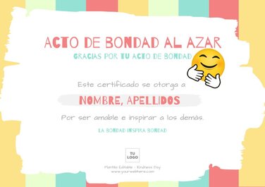 Crea pósters del Día de los Actos de Bondad al Azar