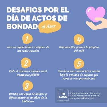 Crea pósters del Día de los Actos de Bondad al Azar