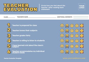 Customizable Teacher Evaluation Examples Online