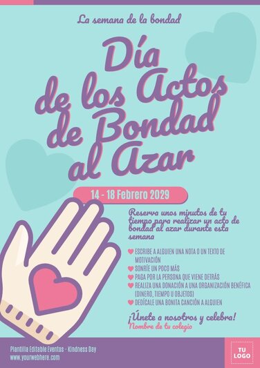 Crea pósters del Día de los Actos de Bondad al Azar