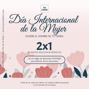 Diseños del Día de la Mujer con plantillas editables