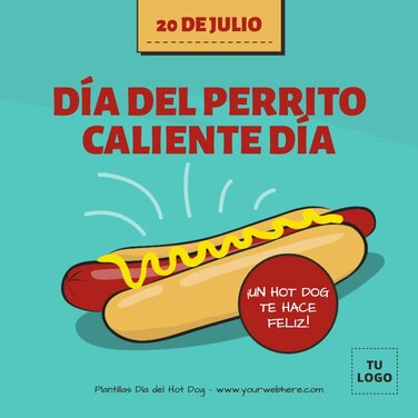 Día del Hot Dog: pósters y flyers editables