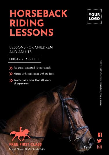Editable Horse Riding Flyer Templates