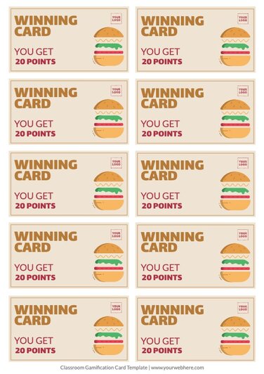 Editable Classroom Gamification Cards