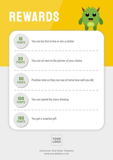 Editable Classroom Gamification Cards