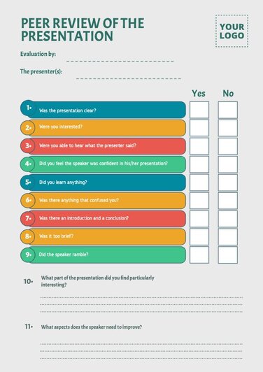 Editable Student Self Assessment Templates
