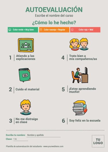 Fichas de Autoevaluación del Alumno editables online