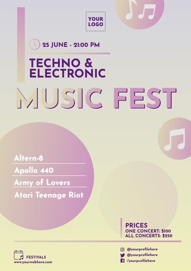 Editable Music Festival poster templates