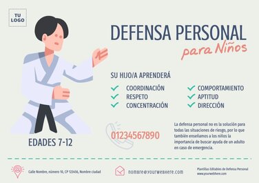 Clases de Defensa Personal: crea flyers con plantillas online