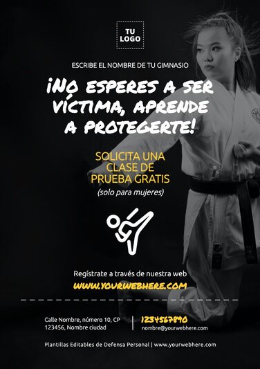 Clases de Defensa Personal: crea flyers con plantillas online