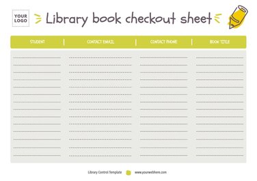 Printable Library Checkout Sheet Templates