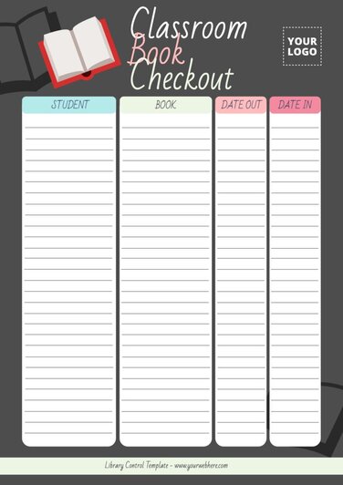 Printable Library Checkout Sheet Templates