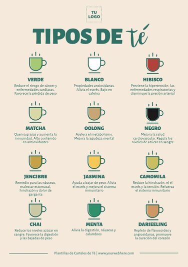 Crea Pósters de Tipos de Café con plantillas editables