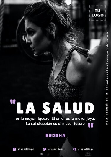 Folletos de Reto para Bajar de Peso editables