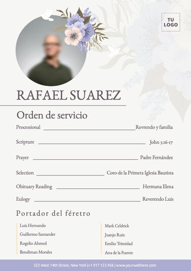 Diseña gratis un programa para un funeral
