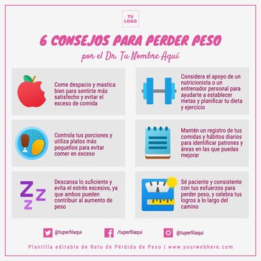 Folletos de Reto para Bajar de Peso editables