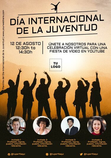 Pósters del Día Internacional de la Juventud editables