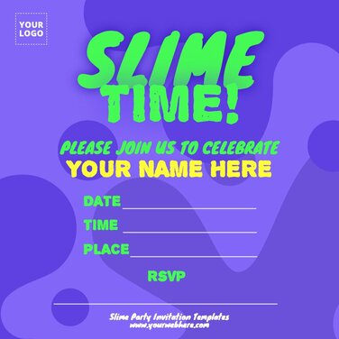 Create Slime Party Invitations Online