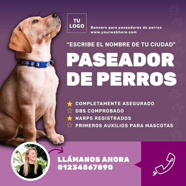 Flyers de Paseador de Perros para editar