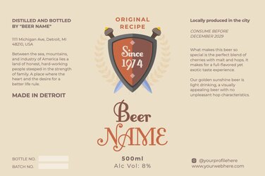 Craft Beer Label design templates to print