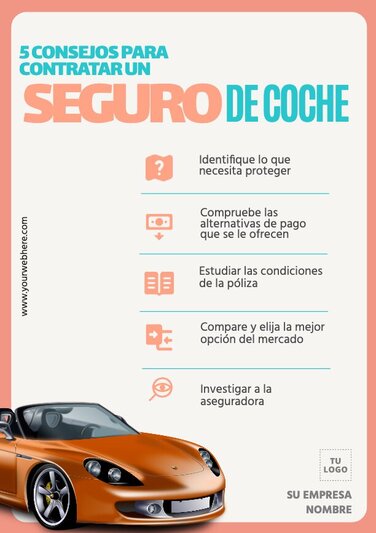 Plantillas de Seguros de Autos para diseñar anuncios