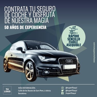 Plantillas de Seguros de Autos para diseñar anuncios