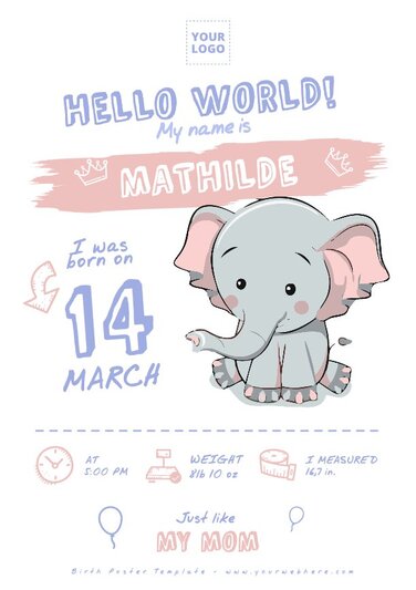 Create a custom Birth Poster online