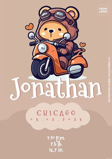 Create a custom Birth Poster online