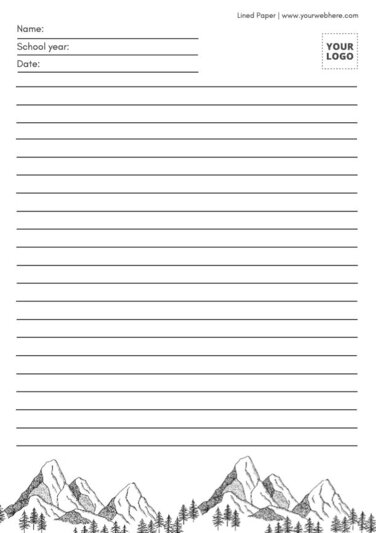 Free Elementary Lined Paper to print