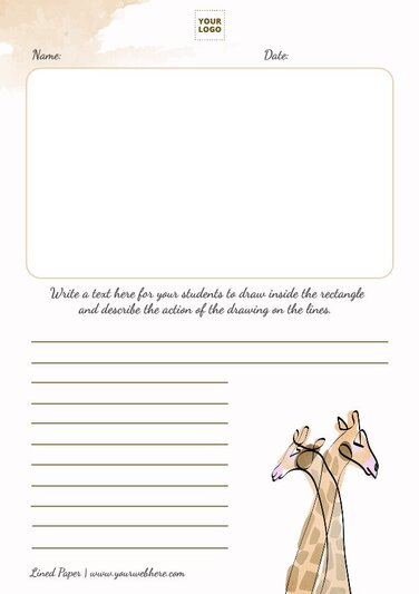 Free Elementary Lined Paper to print