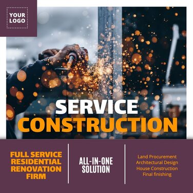 Free construction company poster and banner templates