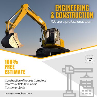 Free construction company poster and banner templates