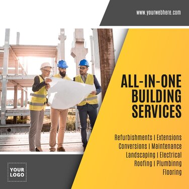 Free construction company poster and banner templates