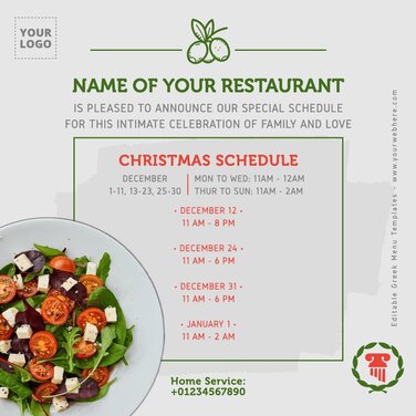 Customize Greek Menu Templates Online