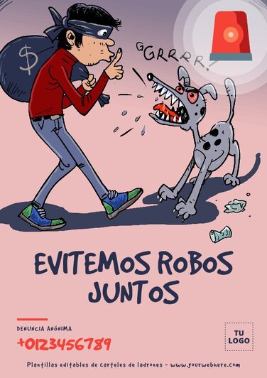 Crea carteles de No Robar con plantillas editables