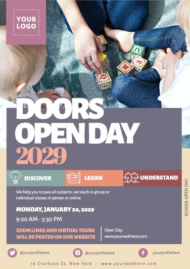 School Open Day Poster Templates