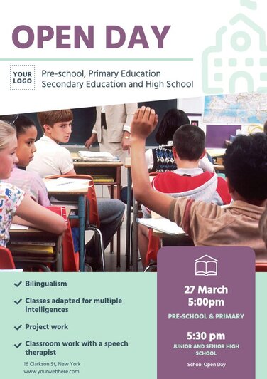 School Open Day Poster Templates