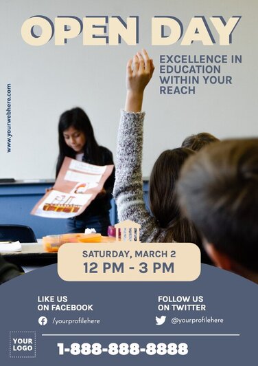 School Open Day Poster Templates