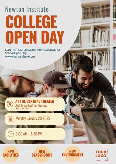 School Open Day Poster Templates